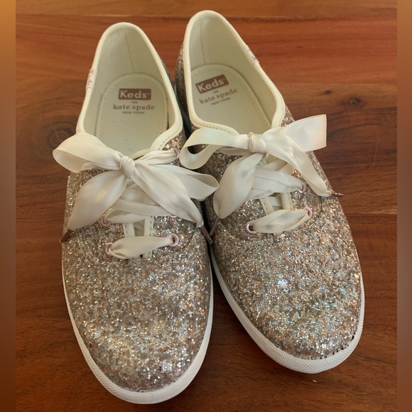 kate spade | Shoes | Kate Spade Silver Glitter Sneakers | Poshmark